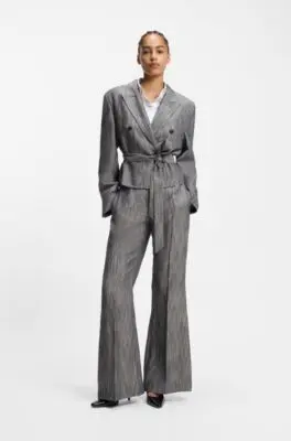 BOSS Regular-fit Trousers In Melange Denim
