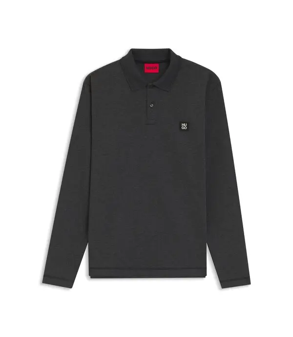 Hugo Stacked-logo Polo Shirt In A Cotton Blend