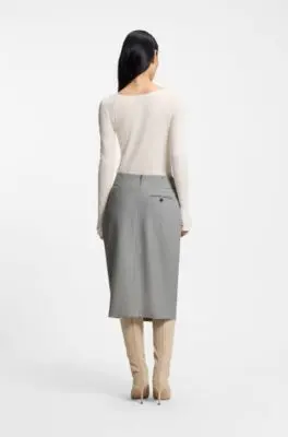 BOSS Belted Pleated Skirt