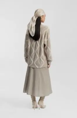 BOSS Melange A-line Virgin Wool Skirt