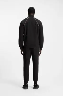 BOSS Contrast-piping Cotton-blend Sweatshirt - Black