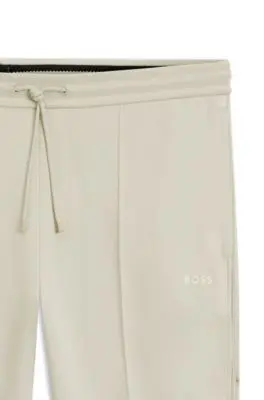 BOSS Piping-detail Tracksuit Bottoms In A Cotton Blend - Light Beige