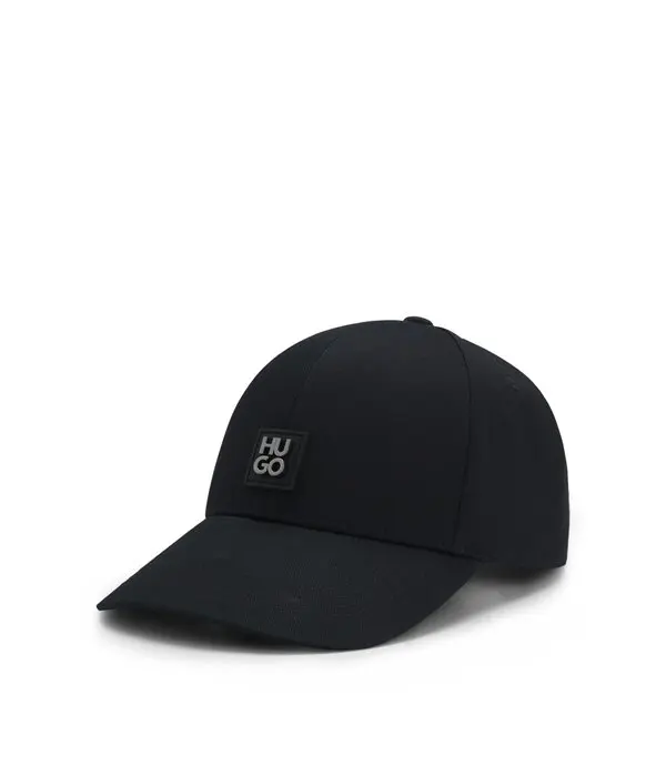 Hugo Cotton-twill Cap With Stacked Logo - Black