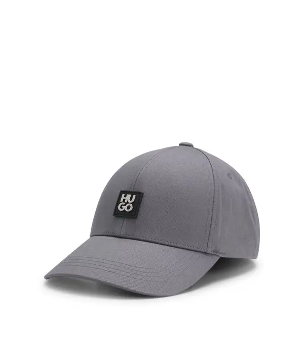 Hugo Cotton-twill Cap With Stacked Logo - Dark Grey