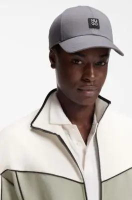 Hugo Cotton-twill Cap With Stacked Logo - Dark Grey