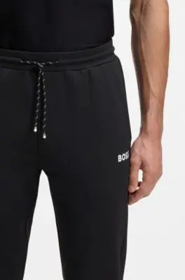 BOSS Active Stretch-gabardine Tracksuit Bottoms With Zipped Hems - Black