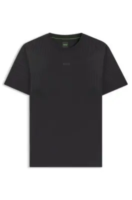 BOSS Quick-dry T-shirt With Reflective Details - Black