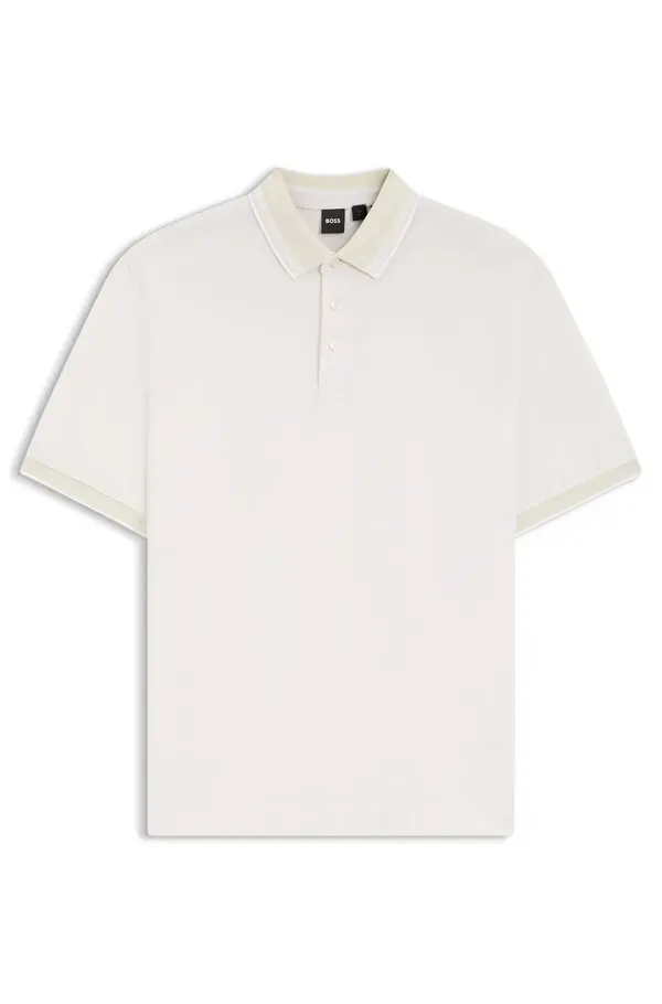 BOSS Oxford Cotton-piqué Polo Shirt With Logo Detail - White