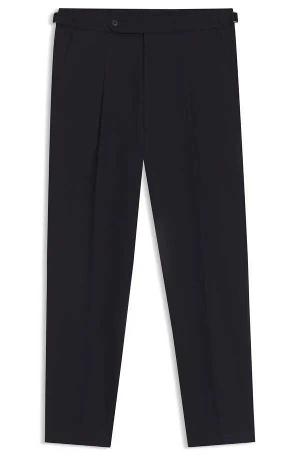 BOSS Tapered-fit Trousers In Stretch Cotton - Dark Blue