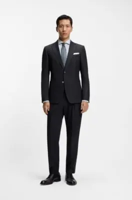 BOSS Tapered-fit Trousers - Dark Blue
