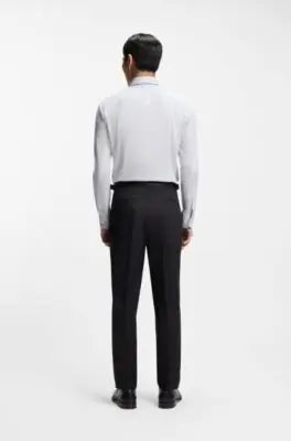 BOSS Tapered-fit Trousers - Dark Blue