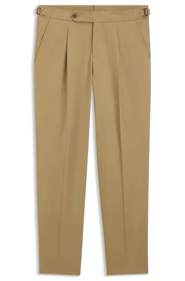 BOSS Tapered-fit Trousers In Stretch Cotton - Khaki