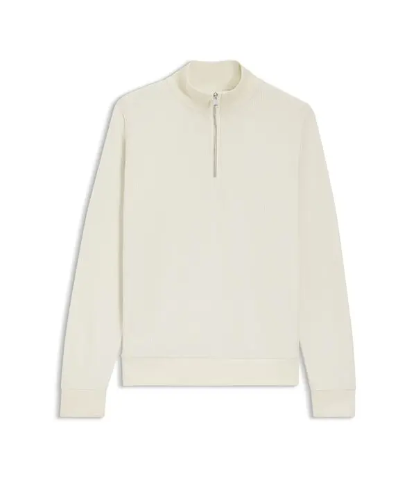 BOSS Quarter-zip Cotton Blend Sweatshirt - White