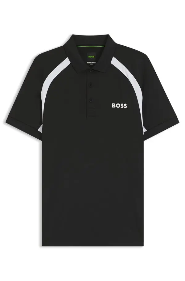 BOSS Quick-dry Slim-fit Polo Shirt With Four-way Stretch - Black