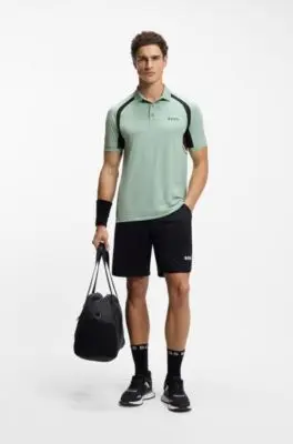 BOSS Active Quick-dry Slim-fit Polo Shirt With Four-way Stretch - Light Green
