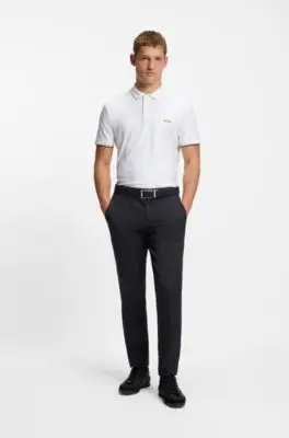 BOSS Bodymap-detail Polo Shirt With Quick-dry Performance - White