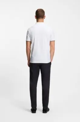 BOSS Bodymap-detail Polo Shirt With Quick-dry Performance - White