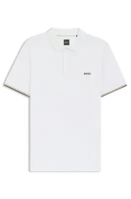 BOSS Bodymap-detail Polo Shirt With Quick-dry Performance - White