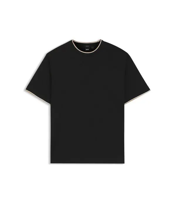 BOSS Regular-fit T-shirt In Mercerised Cotton - Black