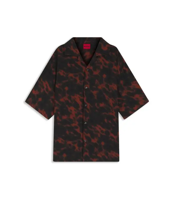 Hugo Oversized-fit Shirt With Digital Print - Patterned