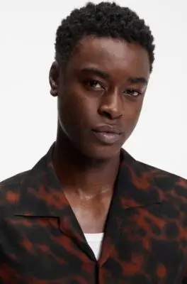 Hugo Oversized-fit Shirt With Digital Print - Patterned
