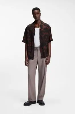Hugo Oversized-fit Shirt With Digital Print - Patterned