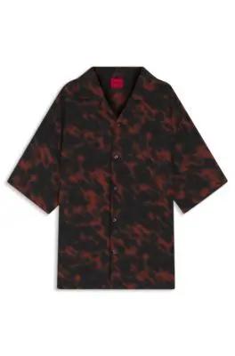 Hugo Oversized-fit Shirt With Digital Print - Patterned