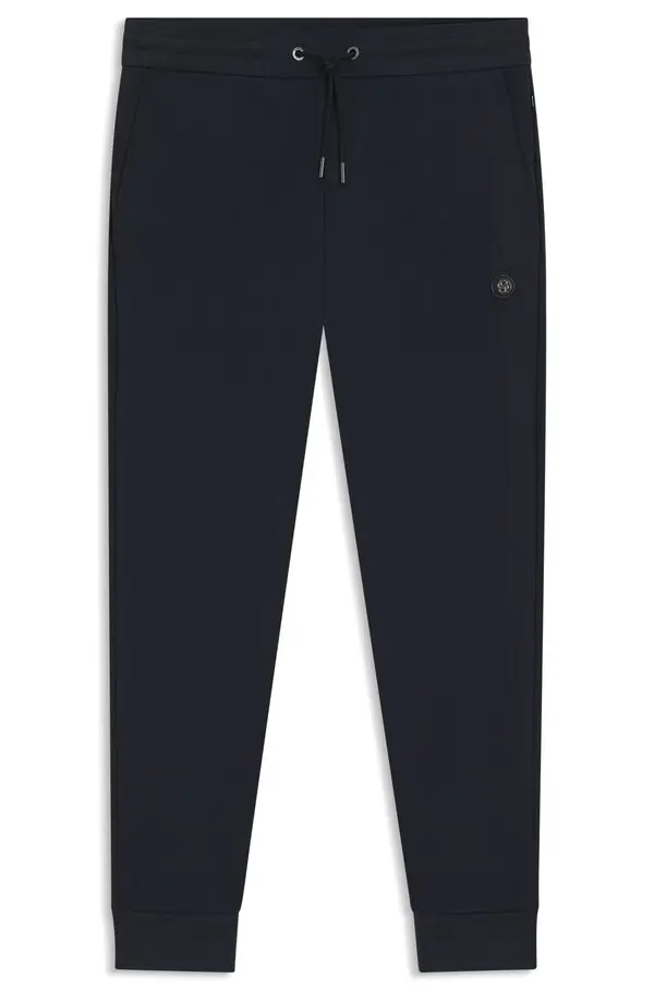 BOSS Cotton-blend Sweatpants With Double B Monogram - Dark Blue