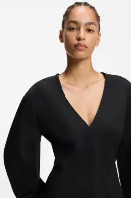 BOSS Cutline Detail V-neck Dress