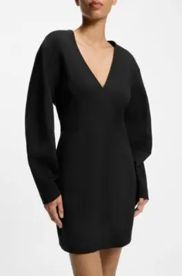 BOSS Cutline Detail V-neck Dress