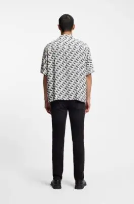 Hugo Oversized-fit Shirt With Statement Print - White