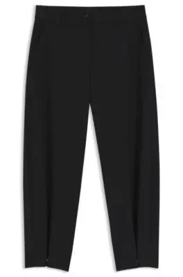 BOSS Barrel-leg Trousers In Stretch Twill
