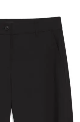 BOSS Barrel-leg Trousers In Stretch Twill