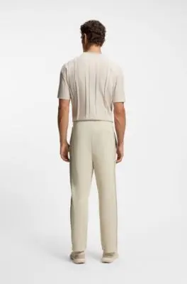 BOSS Crest-logo Tracksuit Bottoms In A Regular Fit - Light Beige