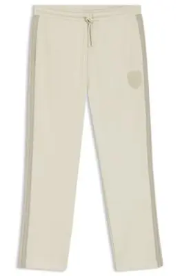 BOSS Crest-logo Tracksuit Bottoms In A Regular Fit - Light Beige