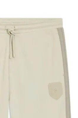 BOSS Crest-logo Tracksuit Bottoms In A Regular Fit - Light Beige
