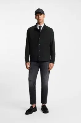 Hugo Oversized-fit Shirt In Faux Leather