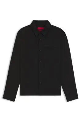 Hugo Oversized-fit Overshirt In Soft Twill - Black