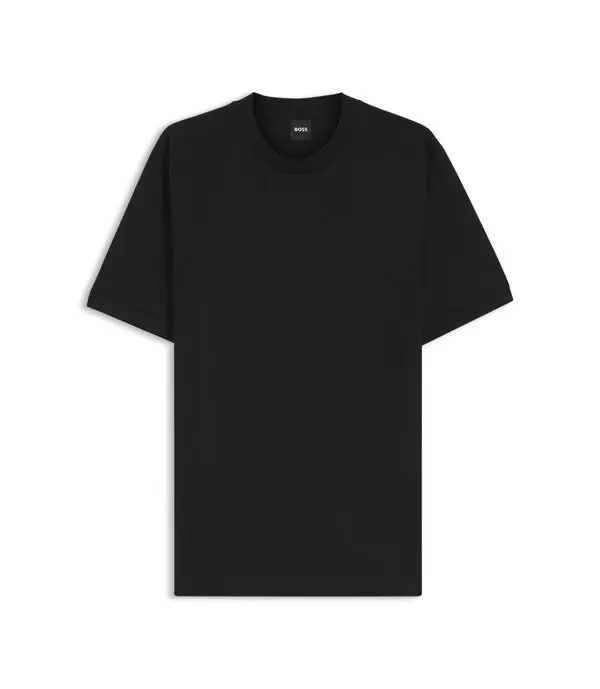 BOSS Regular-fit T-shirt In A Mercerised Cotton Blend - Black