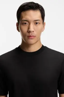 BOSS Regular-fit T-shirt In A Mercerised Cotton Blend - Black
