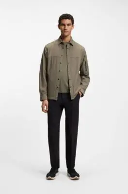 BOSS Logo-detail T-shirt In A Slim Fit - Khaki