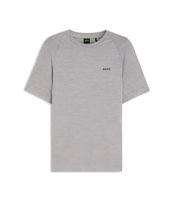 BOSS Logo-detail T-shirt In A Slim Fit - Light Grey