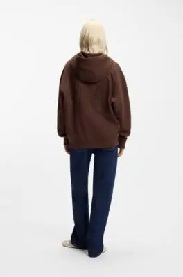 Hugo Embossed-logo Zip-up Hoodie - Brown