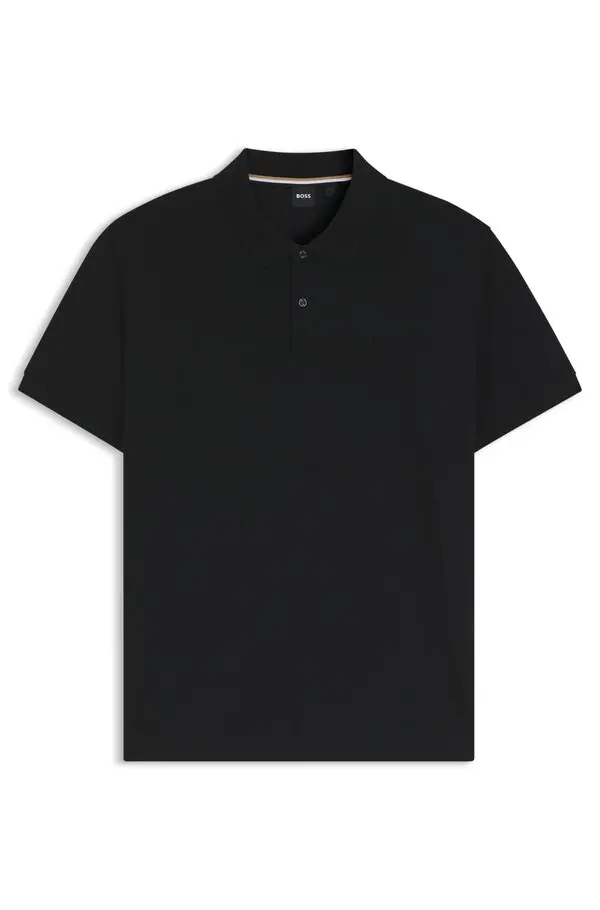 BOSS Pallas Polo Shirt In Cotton Piqué With Logo Details - Black