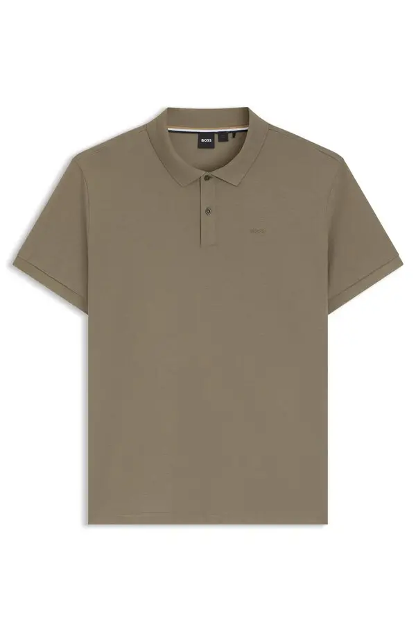 BOSS Pallas Polo Shirt In Cotton Piqué With Logo Details - Light Brown