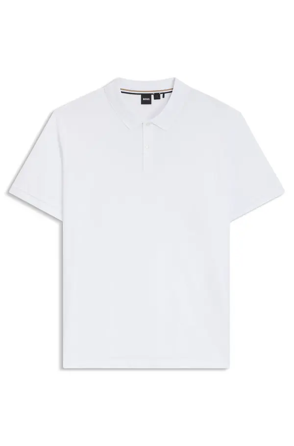 BOSS Pallas Polo Shirt In Cotton Piqué With Logo Details - White