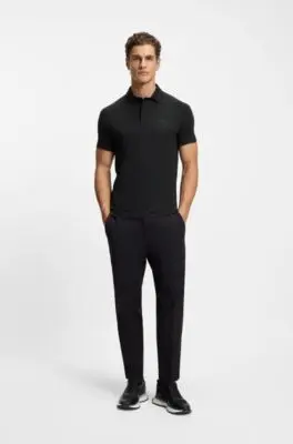 BOSS Slim-fit Polo Shirt With Temperature-regulating Performance - Black