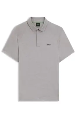 BOSS Slim-fit Polo Shirt With Temperature-regulating Performance - Light Grey