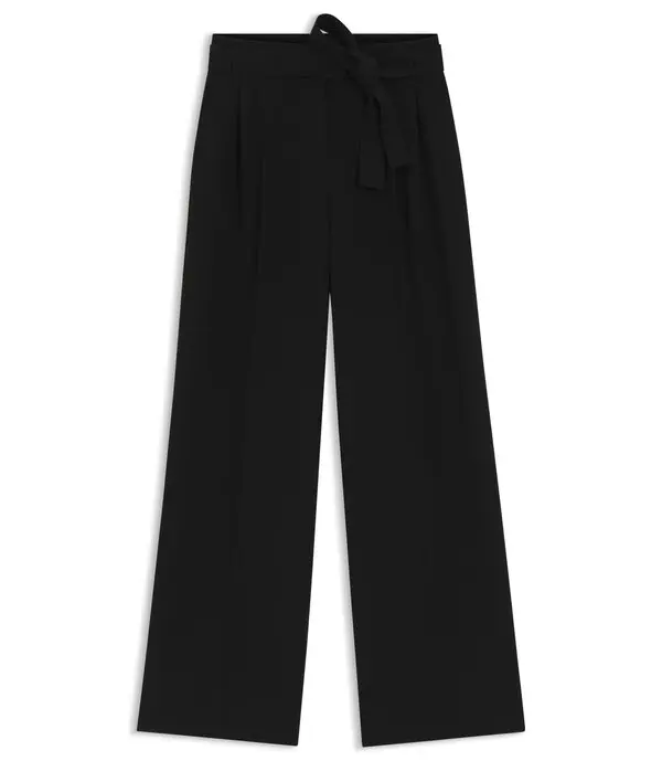 BOSS Relaxed-fit Crepe Trousers - Black