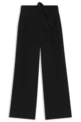 BOSS Relaxed-fit Crepe Trousers - Black